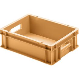 eurokraft basic Euronorm-Behälter, geschlossen, mit offenen Handgriffen, LxBxH 400 x 300 x 120 mm, orange