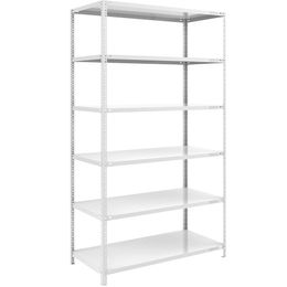 eurokraft pro Schraubregal, Bauart leicht, kunststoffbeschichtet, Regalhöhe 2500 mm, Bodenbreite 1300 mm, Tiefe 800 mm, Grundregal