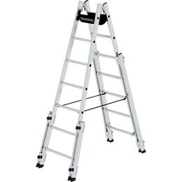 MUNK Alu-Sprossen-Stehleiter, treppengängig, 2 x 7 Sprossen