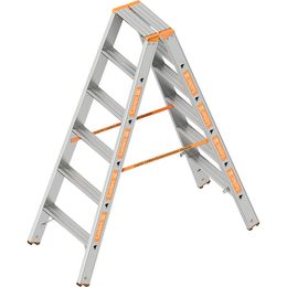 Layher Stufen-Stehleiter, beidseitig begehbar, 2 x 6 Stufen