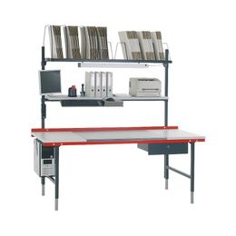 Ablageboard aus Holz, BxT 1600 x 400 mm, grau kaiserkraft
