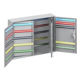Schlüsselschrank, 2-türig, komplett mit Schlüsselanhängern, 400 Haken, HxBxT 550 x 730 x 140 mm kaiserkraft