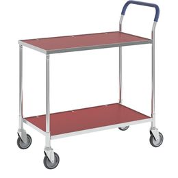 Kongamek Tischwagen KOMFORT, Böden rot, LxBxH 840 x 435 x 900 mm