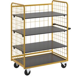 Profi-Regal- und Etagenwagen, 3 Etagenböden und 3 Gitterwände, LxBxH 1395 x 800 x 1740 mm kaiserkraft