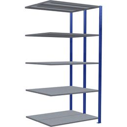 eurokraft pro Steckregal, doppelreihig, Fachboden-BxT 1300 x (2 x 400) mm, blau, Höhe 2000 mm, Anbauregal