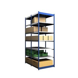 hofe Stabil-Steckregal, doppelseitig, Regalhöhe 3000 mm, blau/verzinkt, Bodenbreite 1025 mm, Grundregal, Breite x Tiefe 1025 x 800 mm