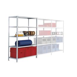 eurokraft pro Lager-Schraubregal, verzinkt, mittelschwer, Regalhöhe 1500 mm, Bodenbreite 1300 mm, Tiefe 600 mm, Grundregal
