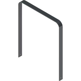 Schake Fahrradanlehnbügel, feuerverzinkt, eisenglimmer, gebogene Ausführung, BxT 1000 x 80 mm