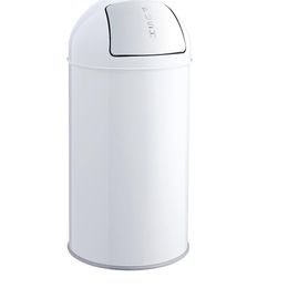Helit Push-Abfallbehälter, Stahl, selbstschließend, weiß, 50 l, HxØ 745 x 360 mm