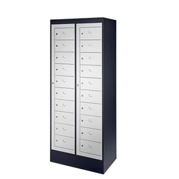 Laptopschrank, 20 Fächer, HxB 1900 x 782 mm, schwarzgrau / lichtgrau kaiserkraft