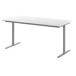 Mehrzwecktisch DUO-T Trend, gerade Platte, Tiefe 800 mm, Breite 1600 mm, weiß / silber kaiserkraft