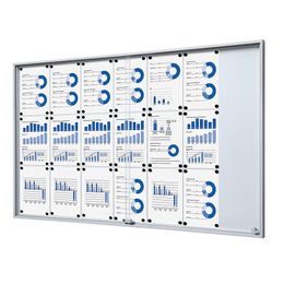 eurokraft pro Schaukasten mit Schiebetüren, Außen-BxHxT 1566 x 947 x 50 mm, Metallrückwand