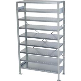 STEMO Steckregal für Regalkästen, HxB 1790 x 1000 mm, Grundregal, Tiefe 400 mm, ohne Kästen, Böden 9 Stk