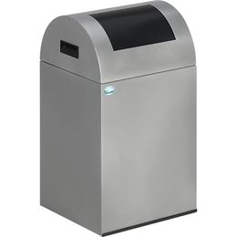 Var Selbstlöschender Wertstoffsammler, Volumen 43 l, HxBxT 600 x 320 x 320 mm, silber, Klappe anthrazit