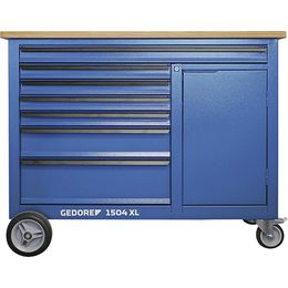 Gedore Fahrbare Werkbank 1504 XL, inkl. 198-teiligem Werkzeugsortiment, BxT 1250 x 630 mm