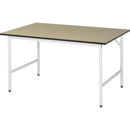 Rau Arbeitstisch, höhenverstellbar, Gestell 30 x 30 mm, MDF-Platte, BxT 1500 x 1000 mm, lichtgRau