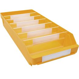 STEMO Regalkasten aus hochschlagfestem Polypropylen, gelb, LxBxH 500 x 240 x 95 mm, VE 15 Stk