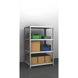 eurokraft pro Schraubregal, Bauart leicht, kunststoffbeschichtet, Regalhöhe 1500 mm, Bodenbreite 1000 mm, Tiefe 800 mm, Grundregal