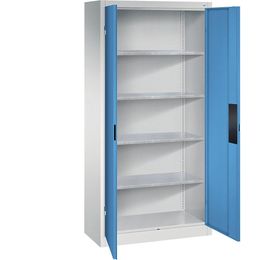 C+P Werkstatt-Schwerlastschrank, Breite 930 mm, Tiefe 400 mm, Tür lichtblau