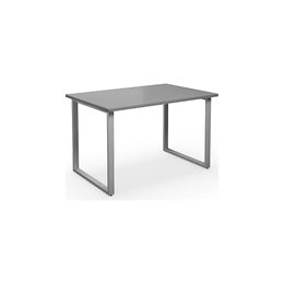 Mehrzwecktisch DUO-O, gerade Platte, Tiefe 800 mm, Breite 1200 mm, lichtgrau / silber kaiserkraft