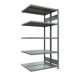 eurokraft pro Steckregal, doppelreihig, Fachboden-BxT 1300 x (2 x 400) mm, verzinkt, Höhe 2000 mm, Anbauregal