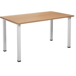 Mehrzwecktisch DUO-U, gerade Platte, Tiefe 800 mm, Breite 1400 mm, Buche, Buche kaiserkraft