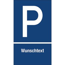 Parkplatzkennzeichen, Kunststoff, P / individuelle Beschriftung - bis max. 20 Zeichen, LxH 250 x 400 mm kaiserkraft