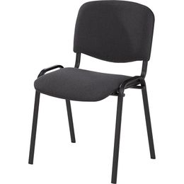 Besucherstuhl, stapelbar, Rückenlehne gepolstert, Gestell schwarz, Polster anthrazit, VE 2 Stk kaiserkraft