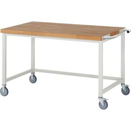 eurokraft pro Fahrbare Werkbank Serie 8000, Gestellbauweise, offenes Rahmengestell, BxT 1500 x 900 mm