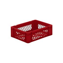 Euro-Format-Stapelbehälter, Wände und Boden durchbrochen, LxBxH 400 x 300 x 120 mm, rot, VE 5 Stk kaiserkraft