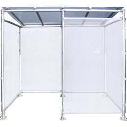 PROCITY Raucherunterstand ECO, mit Verkleidung, Breite 2506 mm, silber