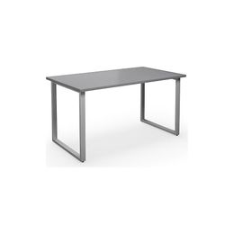 Mehrzwecktisch DUO-O, gerade Platte, Tiefe 800 mm, Breite 1400 mm, lichtgrau / silber kaiserkraft