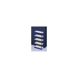hofe Stabil-Steckregal, einseitig, Regalhöhe 2000 mm, blau/verzinkt, Bodenbreite 1025 mm, Anbauregal, Breite x Tiefe 1025 x 500 mm