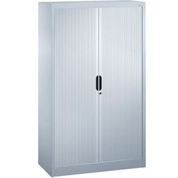 C+P Rollladenschrank mit Horizontal-Jalousie, HxBxT 1660 x 1000 x 420 mm, 3 Fachböden, 4 Ordnerhöhen, lichtgrau