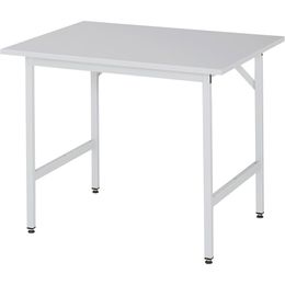 Rau Arbeitstisch, höhenverstellbar, Gestell 30 x 30 mm, melaminharzbeschichtete Platte, BxT 1000 x 800 mm, lichtgRau