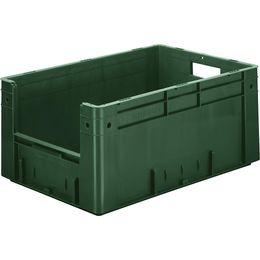 Euro-Stapelbehälter mit Eingriff, Volumen 50 l, LxBxH 600 x 400 x 270 mm, VE 2 Stk, grün kaiserkraft