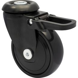 Wagner Möbelrolle 3C-Serie, Radbreite 23 mm, VE 4 Stk, Ø 75 mm, Lenkrolle mit Total-Feststeller