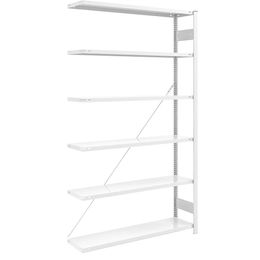 eurokraft pro AntiBak®-Steckregal, antibakteriell, Regalhöhe 2500 mm, Anbauregal, Fachbodenbreite 1300 mm, Fachbodentiefe 400 mm