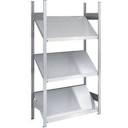 hofe Schrägboden-Regal, Regalhöhe 2000 mm, Bodenbreite 1000 mm, Grundregal, verzinkt