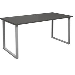 Mehrzwecktisch DUO-O, gerade Platte, Tiefe 800 mm, Breite 1600 mm, dunkelgrau / silber kaiserkraft