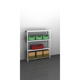 eurokraft pro Schraubregal, Bauart leicht, kunststoffbeschichtet, Regalhöhe 1500 mm, Bodenbreite 1300 mm, Tiefe 300 mm, Grundregal