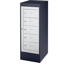 Laptopschrank, 5 Fächer, HxB 1115 x 400 mm, schwarzgrau / lichtgrau kaiserkraft