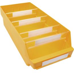 STEMO Regalkasten aus hochschlagfestem Polypropylen, gelb, LxBxH 500 x 240 x 150 mm, VE 10 Stk