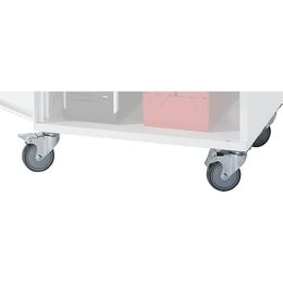 eurokraft pro Fahrsatz für Computer-Arbeitsstation, 4 Lenkrollen, Rad-Ø 100 mm