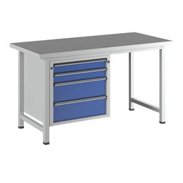 ANKE Werkbank, Gestellbauweise Serie V, 2 Schubladen 90 mm, 2 Schubladen 180 mm, Universalplatte