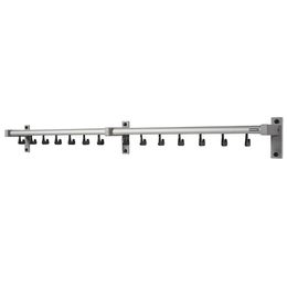 eurokraft pro Wandgarderobenleiste, HxT 160 x 150 mm, 14 Haken, Breite 1500 mm