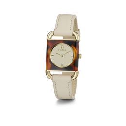 Furla Analoguhr 'Arco Square' Damen Gr&ouml;&szlig;e One Size beige / braun