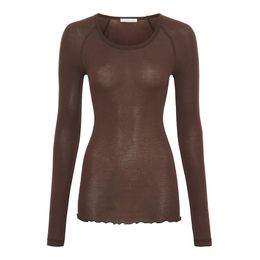 Seamless Basic Shirt 'Elvira' Damen Gr&ouml;&szlig;e S/M dunkelbraun