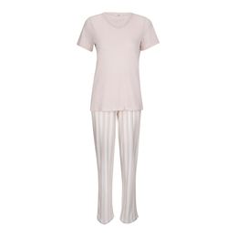 Goldenbay Pyjama 'Blossom' Damen Gr&ouml;&szlig;e S pink / wei&szlig; Winterkleid