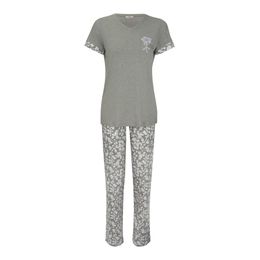 Goldenbay Pyjama 'Cosmos' Damen Gr&ouml;&szlig;e M grau / gr&uuml;n / mint / wei&szlig; Sommerkleid